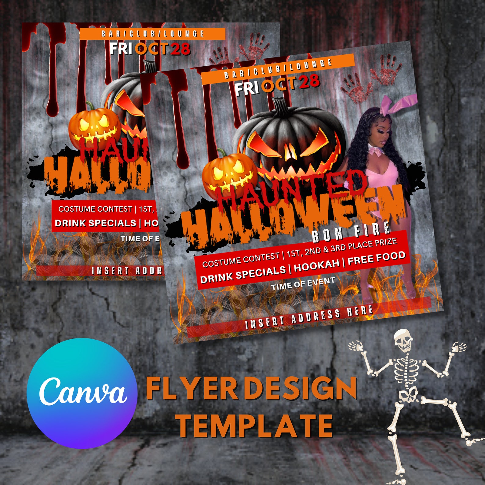 Spooky Halloween Flyer (CANVA Template) Customizable Halloween Flyer ...