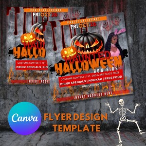 Spooky Halloween Flyer (CANVA Template) Customizable Halloween Flyer ...