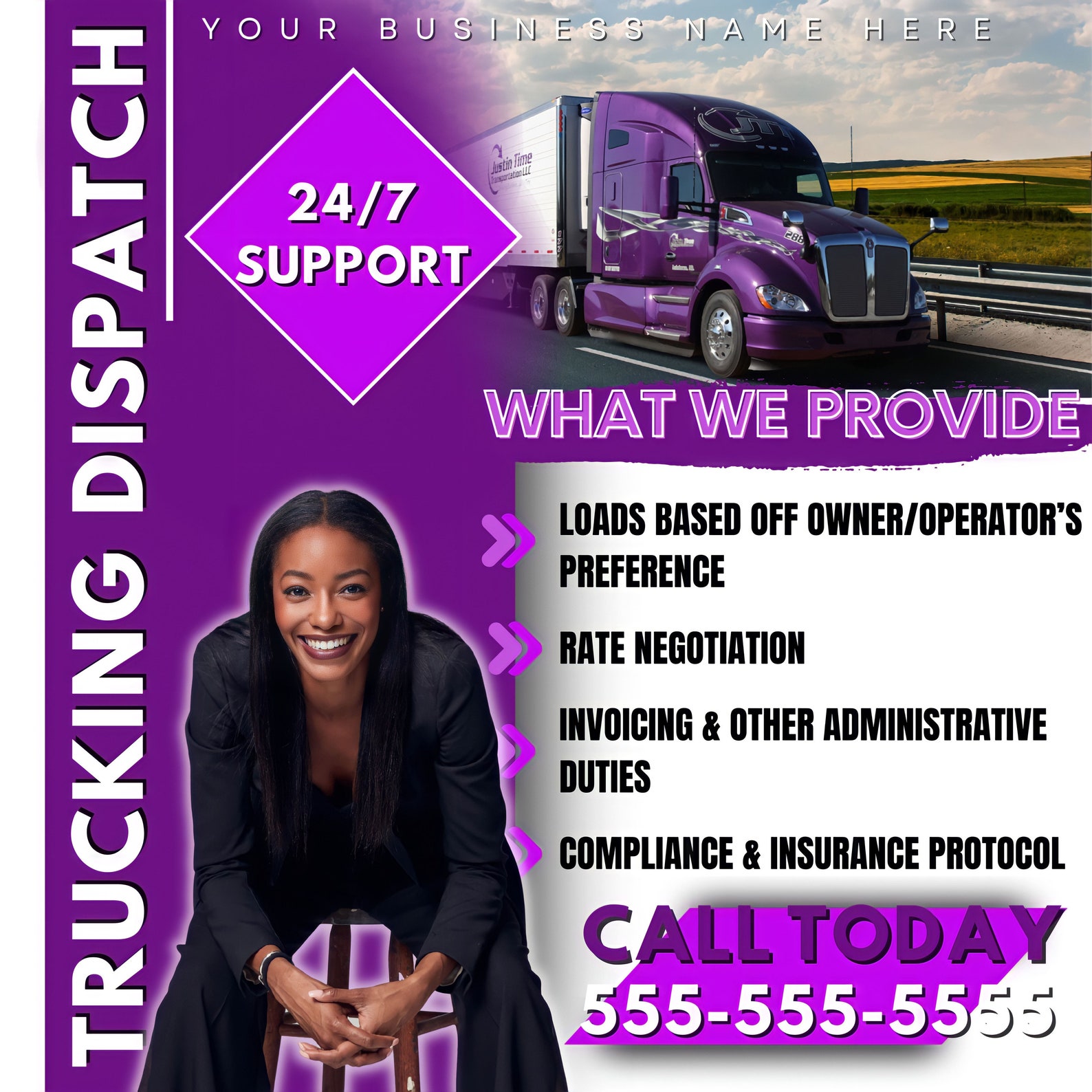 Trucking Dispatch, Freight Dispatch Editable Template, Dispatch Flyer ...