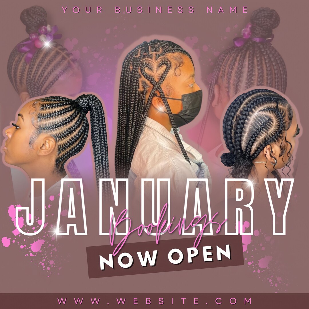 Braider Booking Flyer Editable Template Hair Flyer - Etsy