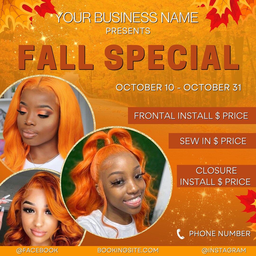 Fall Salon Special Flyer Template (canva) - Etsy