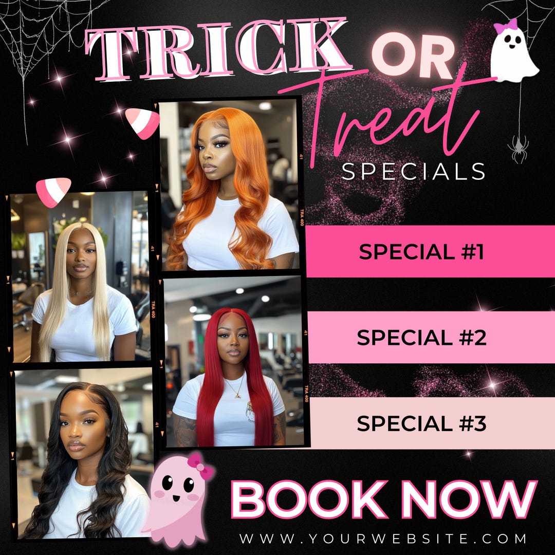 Trick or Treat Halloween Special Flyer, October Flyer, Hairdresser - Etsy