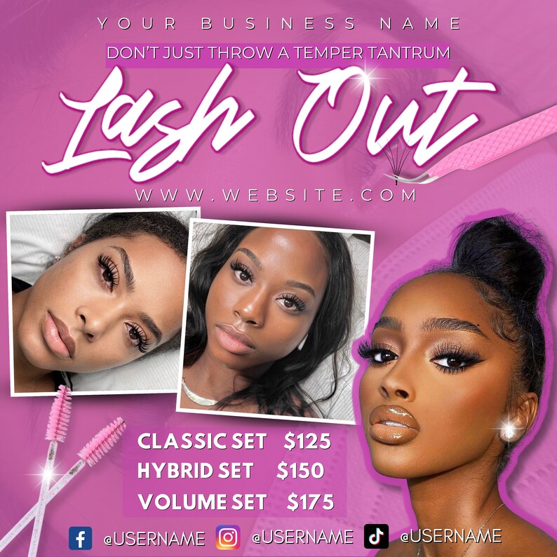 Lash Tech Flyer Editable Template - Etsy