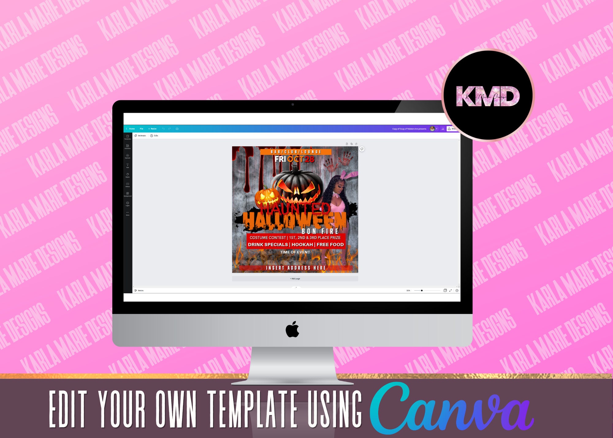 Spooky Halloween Flyer (CANVA Template) Customizable Halloween Flyer ...