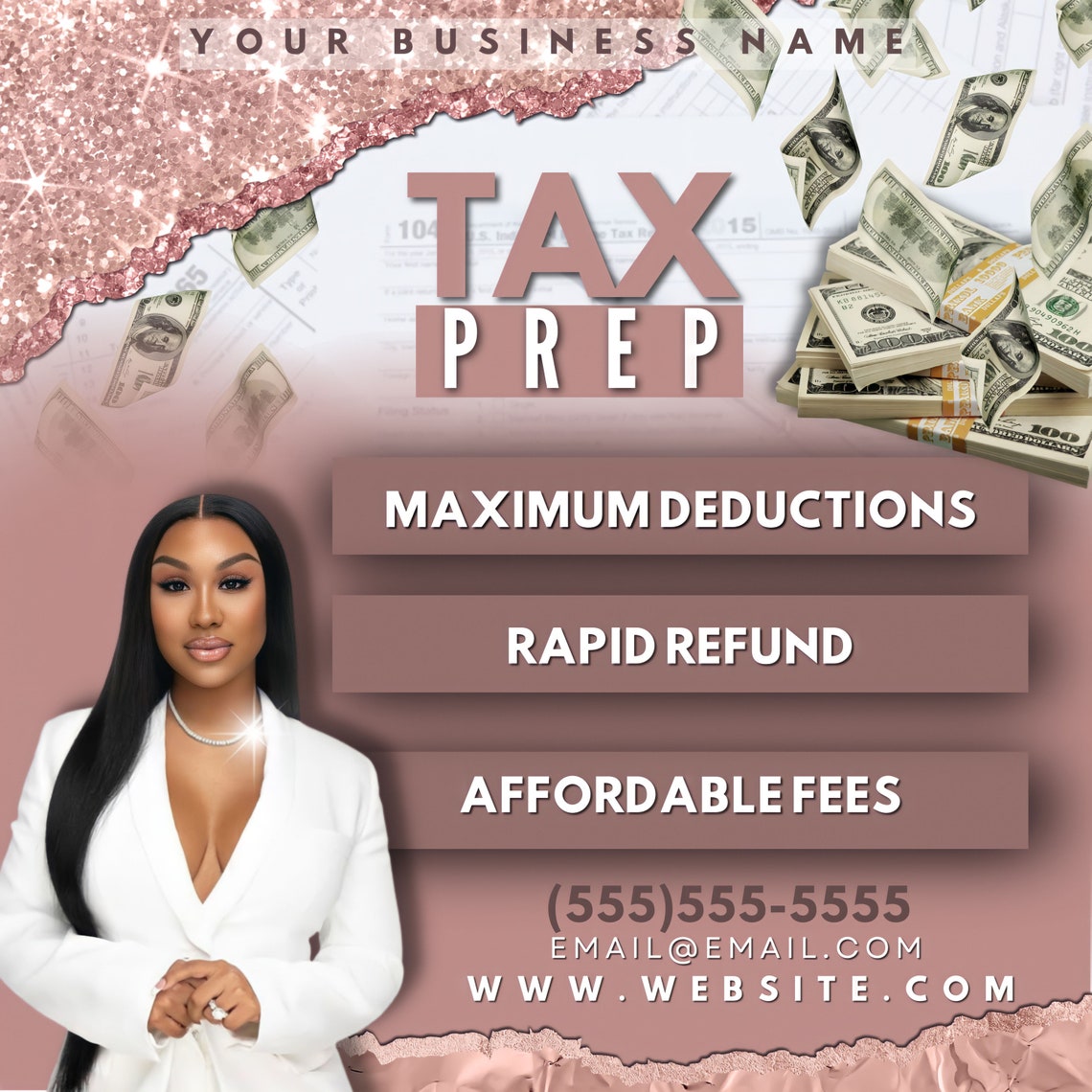 Tax Preparation Business Flyer Editable Template - Etsy