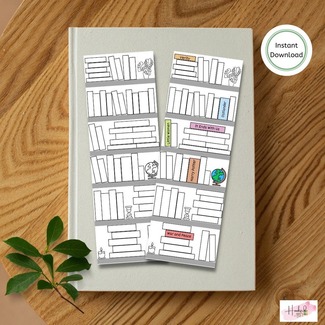 Printable Bookshelf Bookmark/ Bookshelf Tracker/ Printable Bookmark ...