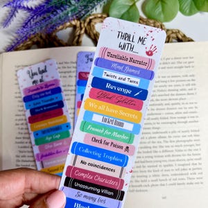 Psychological Thriller Tropes Book Stack Bookmark / Thriller Bookmark ...