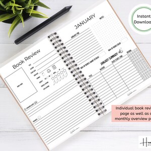 Printable Reading Journal: Book Tracker, Reading Challenge (PDF ...