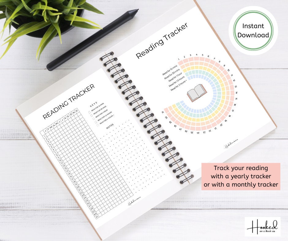 Printable Reading Journal: Book Tracker, Reading Challenge (PDF ...