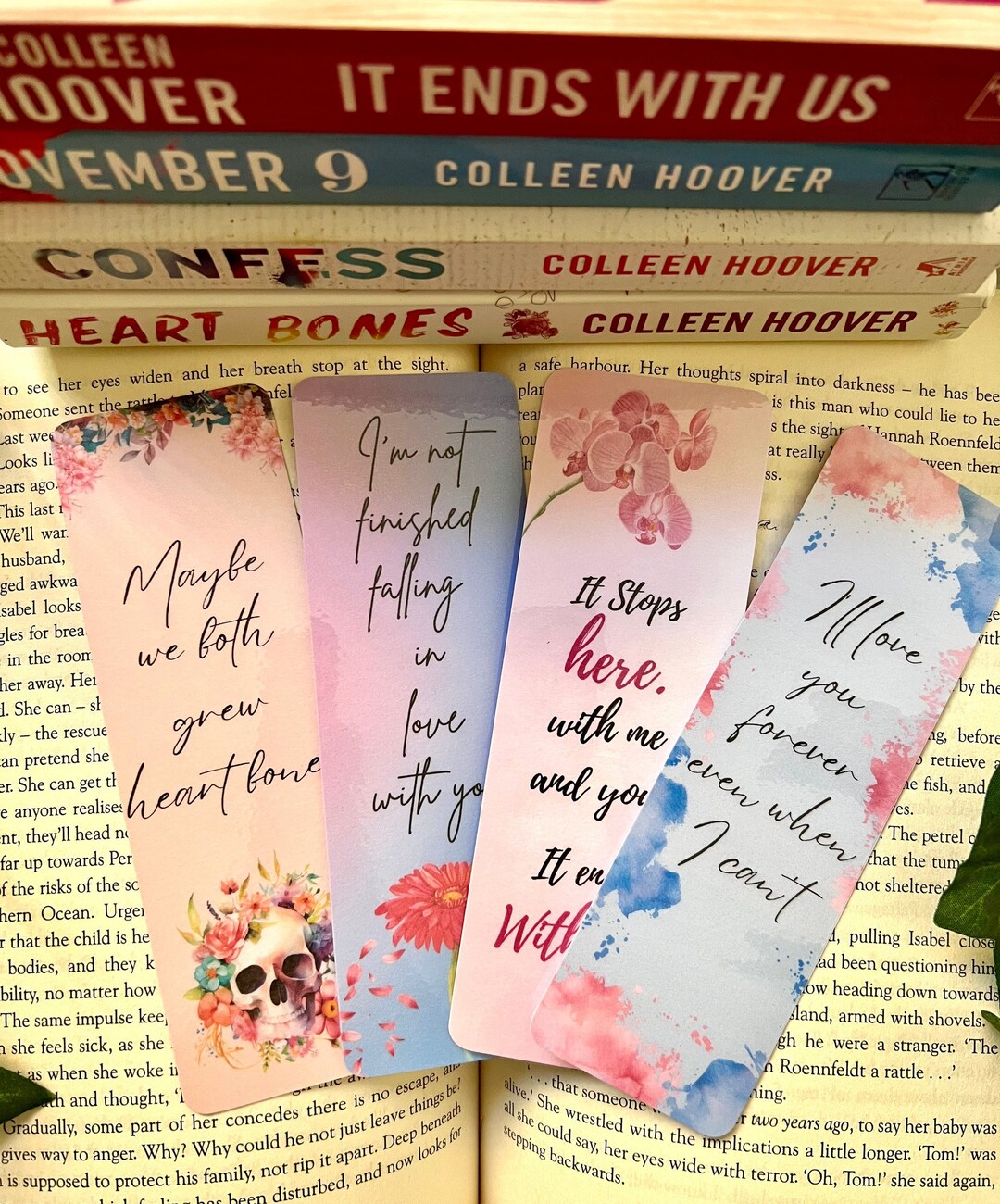 Colleen Hoover Bookmarks Set1/it Ends With Us/heart Bones/confess ...
