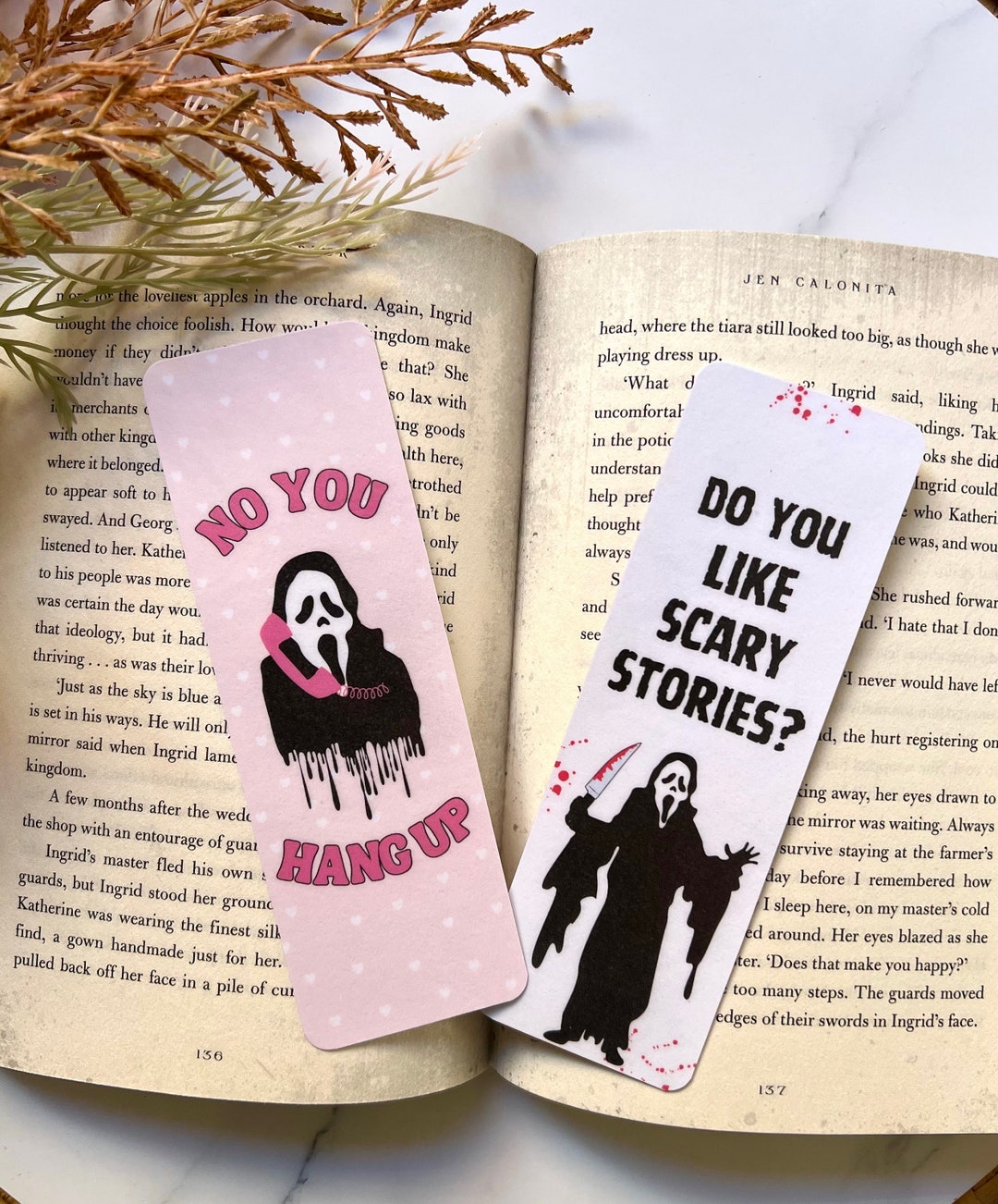 Ghost Face Bookmark/ Scary Bookmark/ Spooky Bookmark / No You Hang Up ...