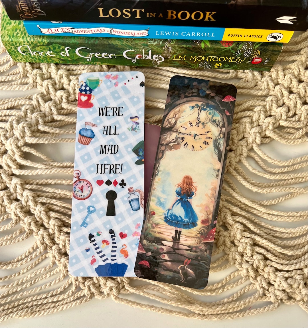 Alice in Wonderland Inspired Bookmarks/ We're All Mad Here /cute ...