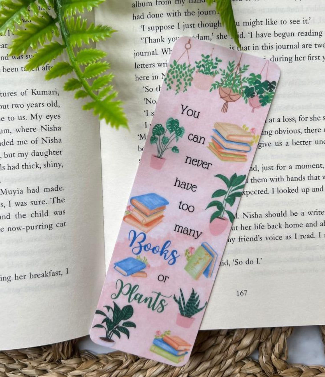 You Can Never Have Too Many Books or Plants/cute Bookmark/book and ...