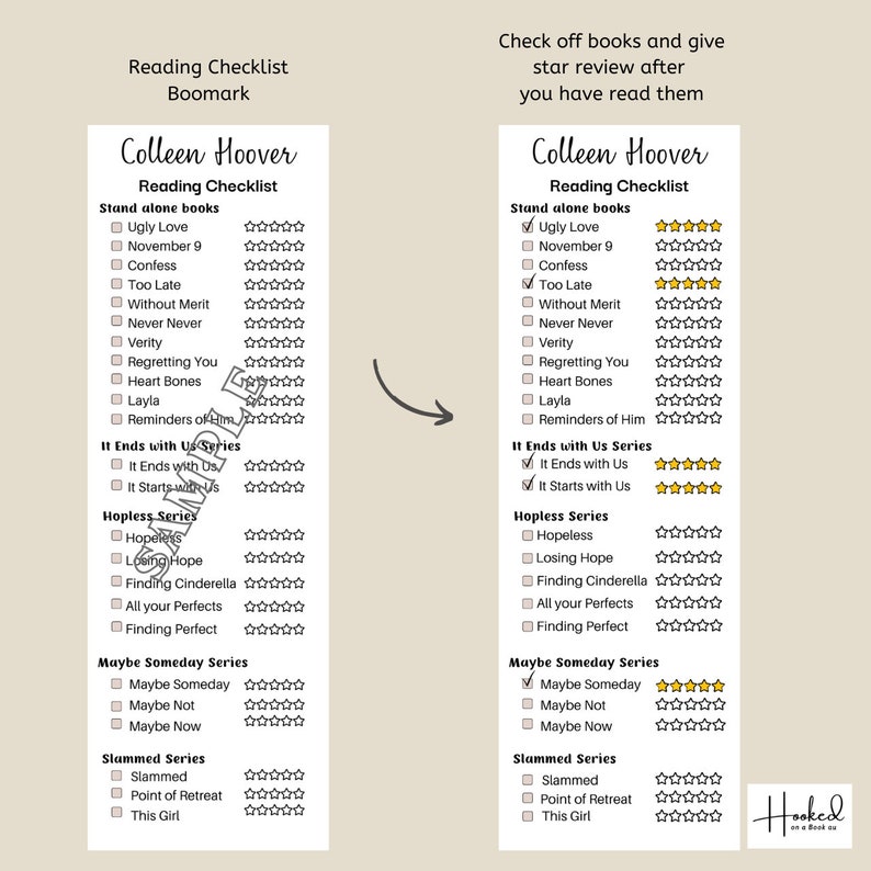 Colleen Hoover Book Checklist Printable Colleen Hoover Book Checklist Printable