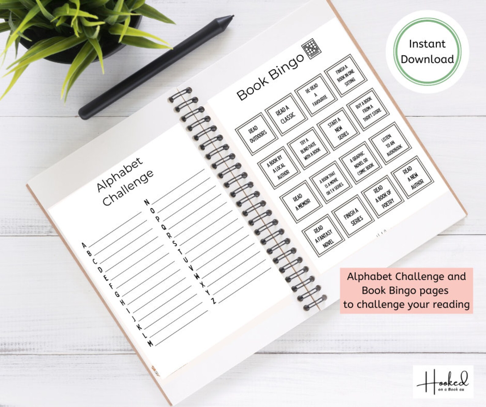 Printable Reading Journal: Book Tracker, Reading Challenge (PDF ...