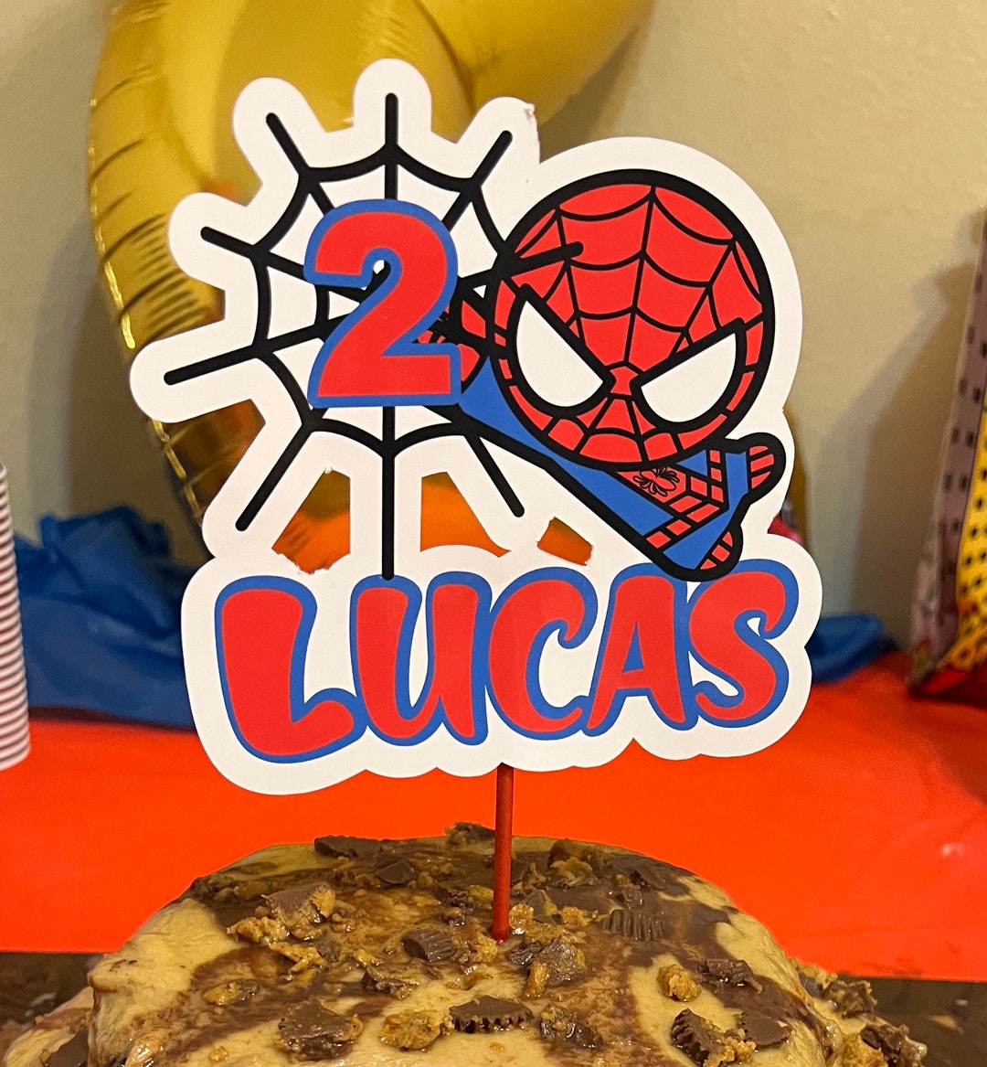 Spider Man Birthday Shirt and Cake Topper or Cupcake Toppers - Etsy