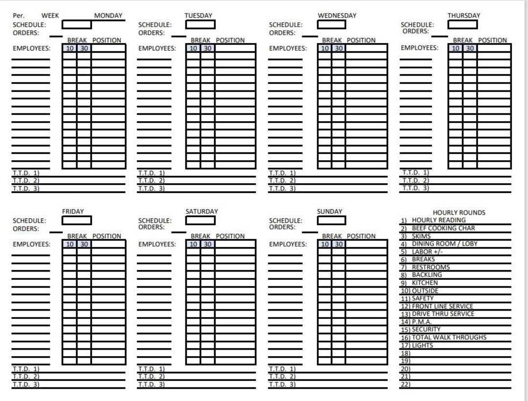 Manager Supervisor Checklist - Etsy