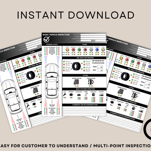 Professional Basic Vehicle Safety Inspection Sheet: Professional Shop ...