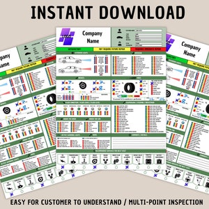 Professional 100+ Point Vehicle Safety Inspection Sheet for Garages ...