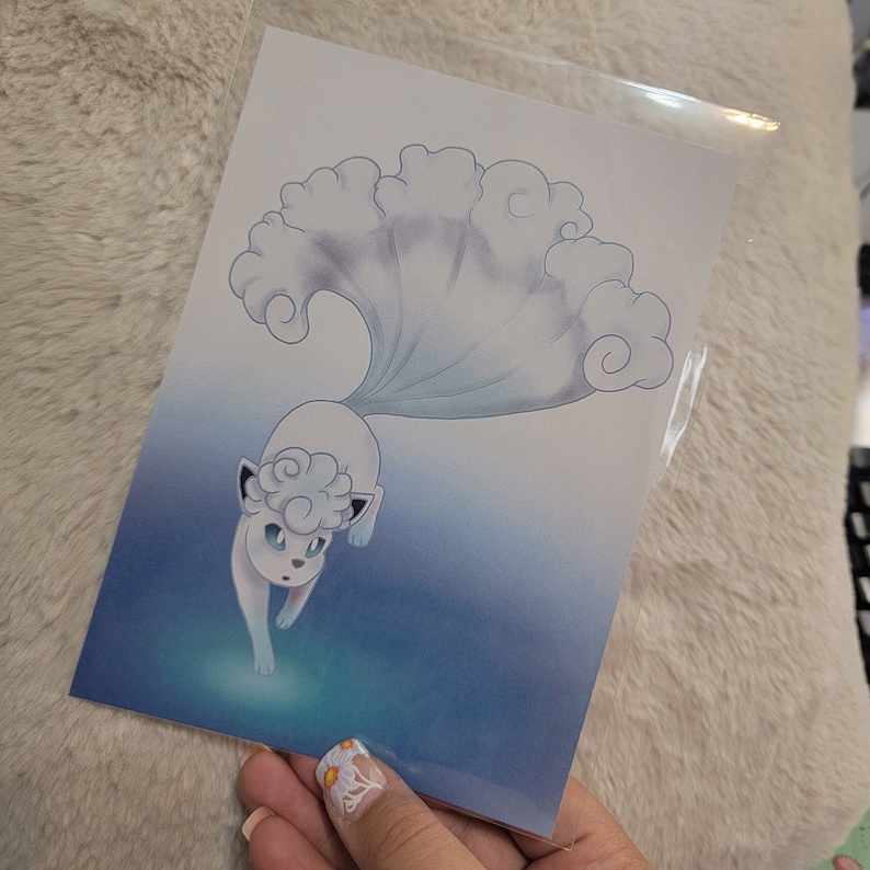 Alolan Vulpix Postcard Print - Etsy