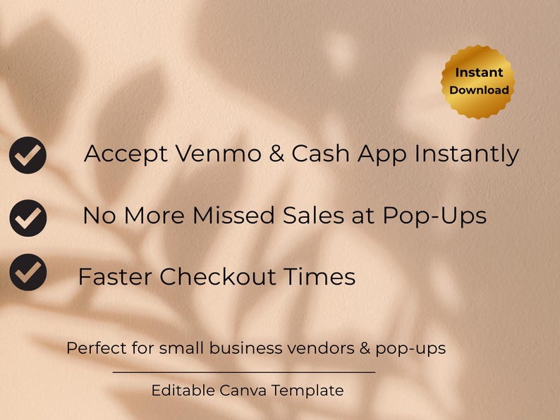 Scan to Pay Sign | Editable QR Code Payment Sign | Venmo Cash App ...