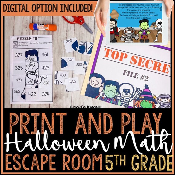 5th Grade Halloween Math Escape Room Breakout Activity and - Etsy