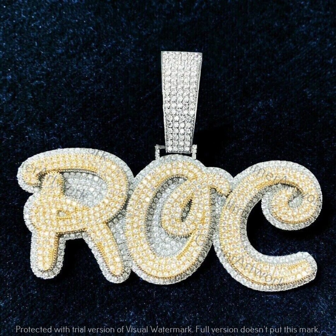 Hip Hop Pendant,men's Pendant, Letter Pendant, Iced Out Pendant, Silver ...