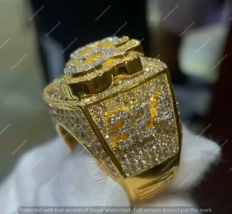 Men's Ring, Real Moissanite Ring, Rapper Ring, Letter Ring, Number Ring ...