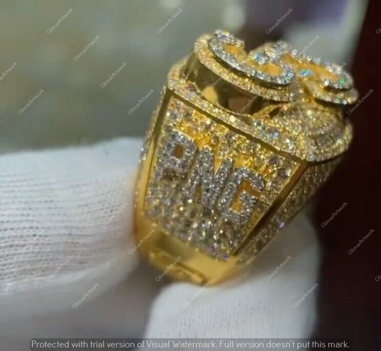 Men's Ring, Real Moissanite Ring, Rapper Ring, Letter Ring, Number Ring ...