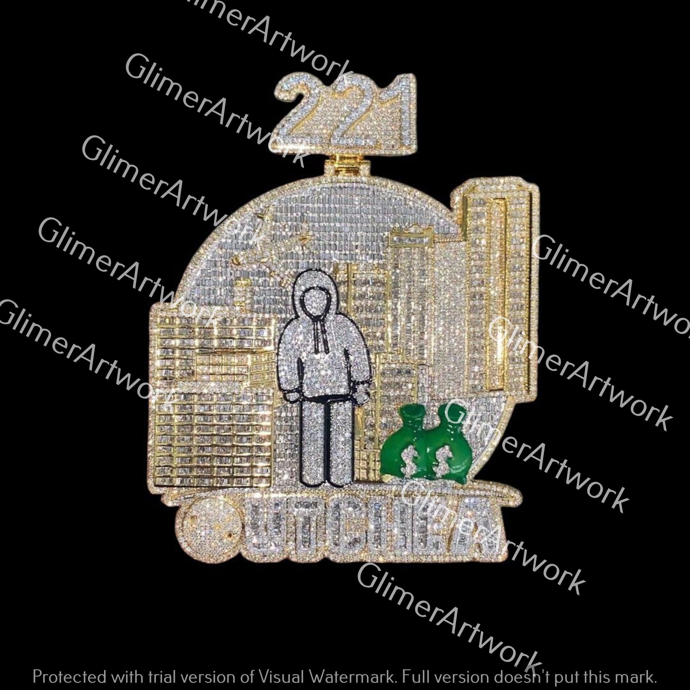 Men's Pendant, Diamond Pendant, Custom Pendant, Rapper Pendant, Iced ...