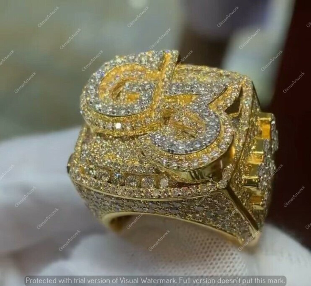 Men's Ring, Real Moissanite Ring, Rapper Ring, Letter Ring, Number Ring ...
