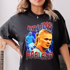 Erling Haaland T-shirt, Bootleg Rap Tee, Vintage Style Shirt ...