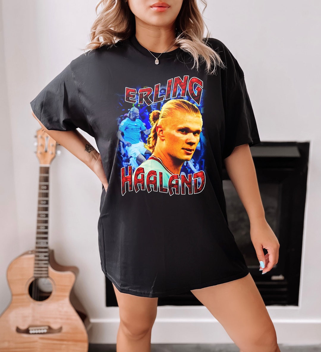 Erling Haaland T-shirt, Bootleg Rap Tee, Vintage Style Shirt ...