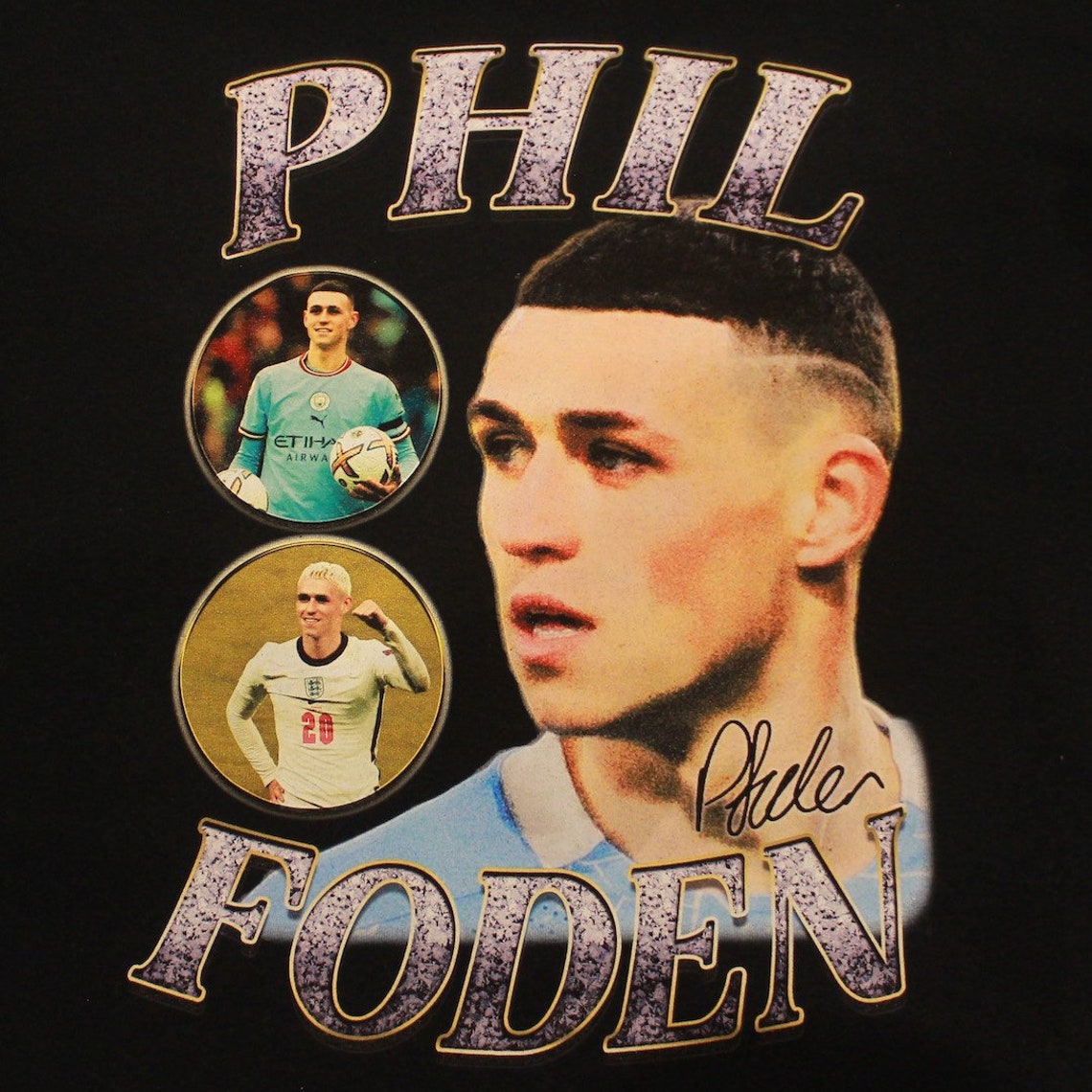 Phil Foden Graphic T-shirt, Bootleg Rap Tee, Man City, Premier League ...