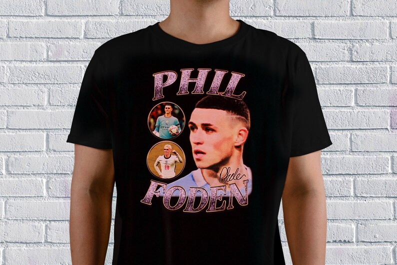 Phil Foden Graphic T-shirt, Bootleg Rap Tee, Man City, Premier League ...