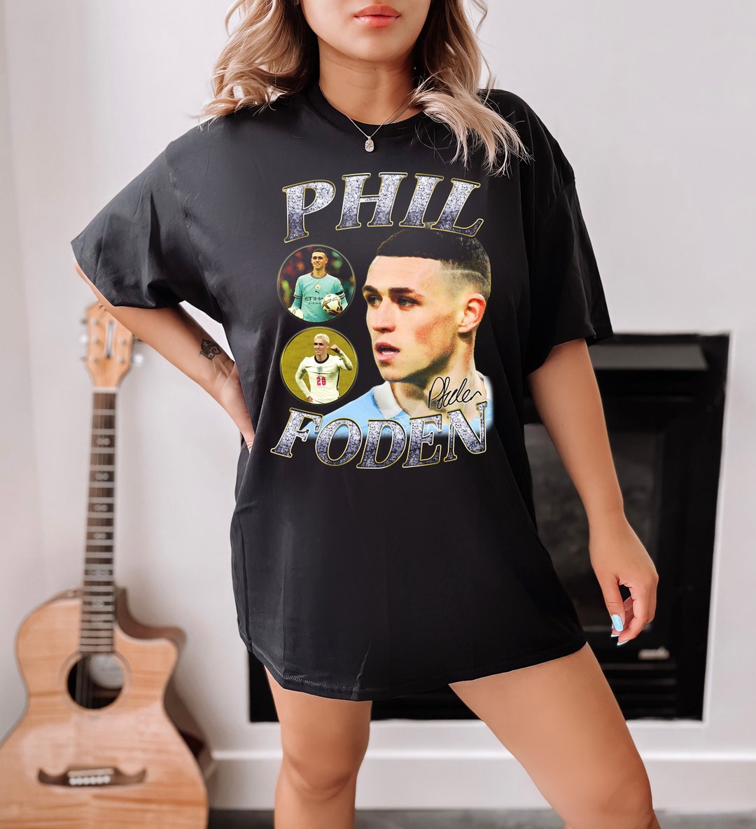 Phil Foden Graphic T-shirt, Bootleg Rap Tee, Man City, Premier League ...