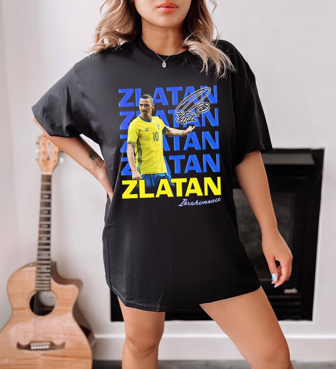 Zlatan Ibrahimovic Autograph T-shirt, Zlatan Vintage Style T-shirt ...