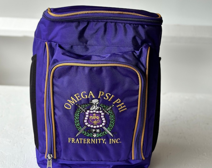 Omega Psi Phi ΩΨΦ Fraternity Royal Purple & Old Gold Color Ice Cooler ...