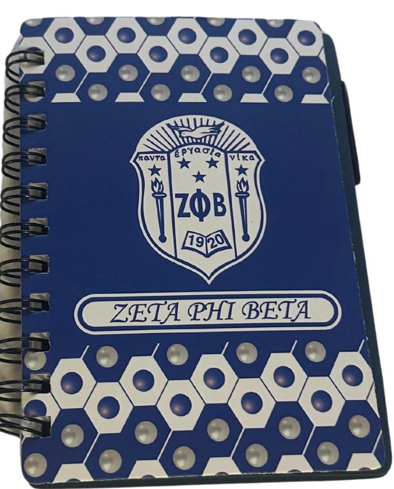 Zeta Phi Beta Sorority Notebook - Blue & White, Shield Print - Etsy