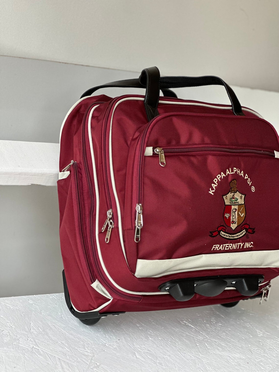 Kappa Alpha Psi Crimson Laptop Trolley Bag: Fraternity Travel Luggage ...