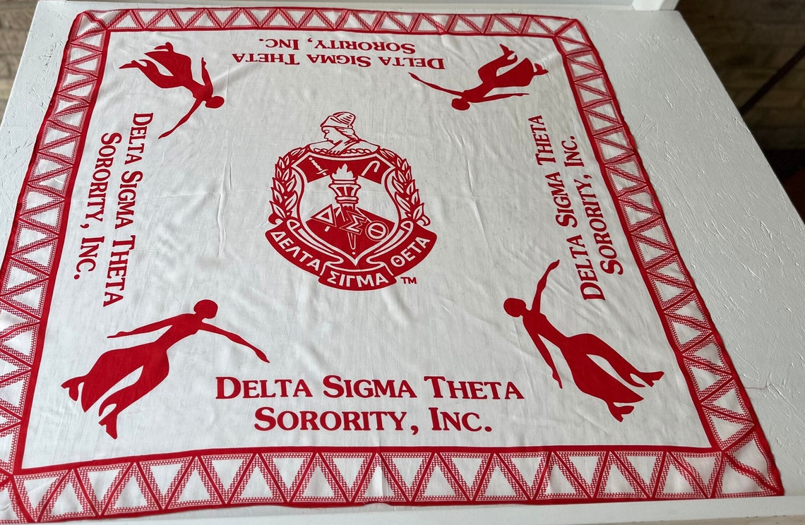 Delta Sigma Theta Scarf: Red & White Viscose Square Shawl - Etsy