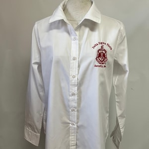 Delta Sigma Theta (DST) White Shirt With Shield - Classic Apparel for the Elegant Delta Woman ...