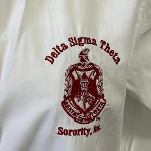 Delta Sigma Theta (DST) White Shirt With Shield - Classic Apparel for the Elegant Delta Woman ...