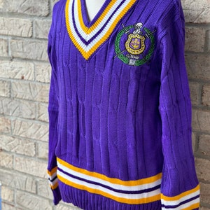 Omega Psi Phi (ΩΨΦ) Fraternity, Purple & Gold Sweater/cardigan- Stay ...