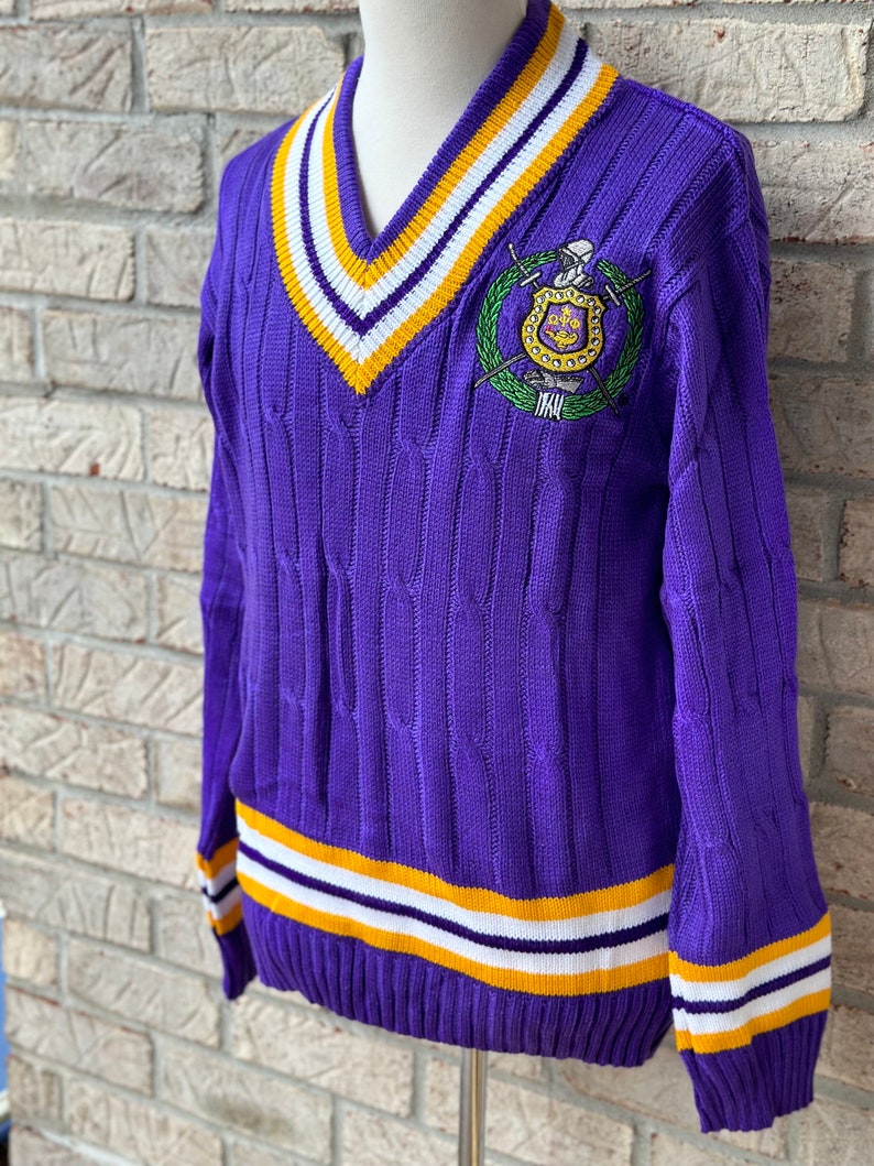 Omega Psi Phi (ΩΨΦ) Fraternity, Purple & Gold Sweater/cardigan- Stay ...