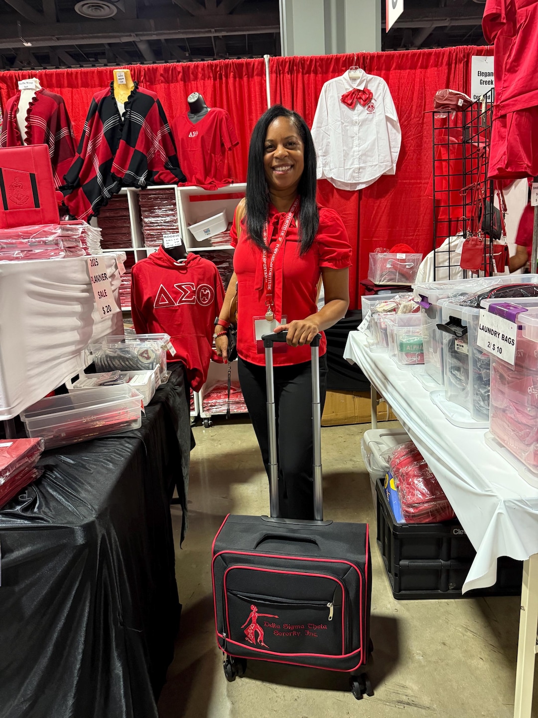 Delta Sigma Theta Laptop Trolley Bag: Red & Black Sorority Travel ...