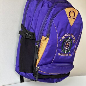 Omega Psi Phi Backpack: Purple & Gold Polyester Laptop Bag - Etsy