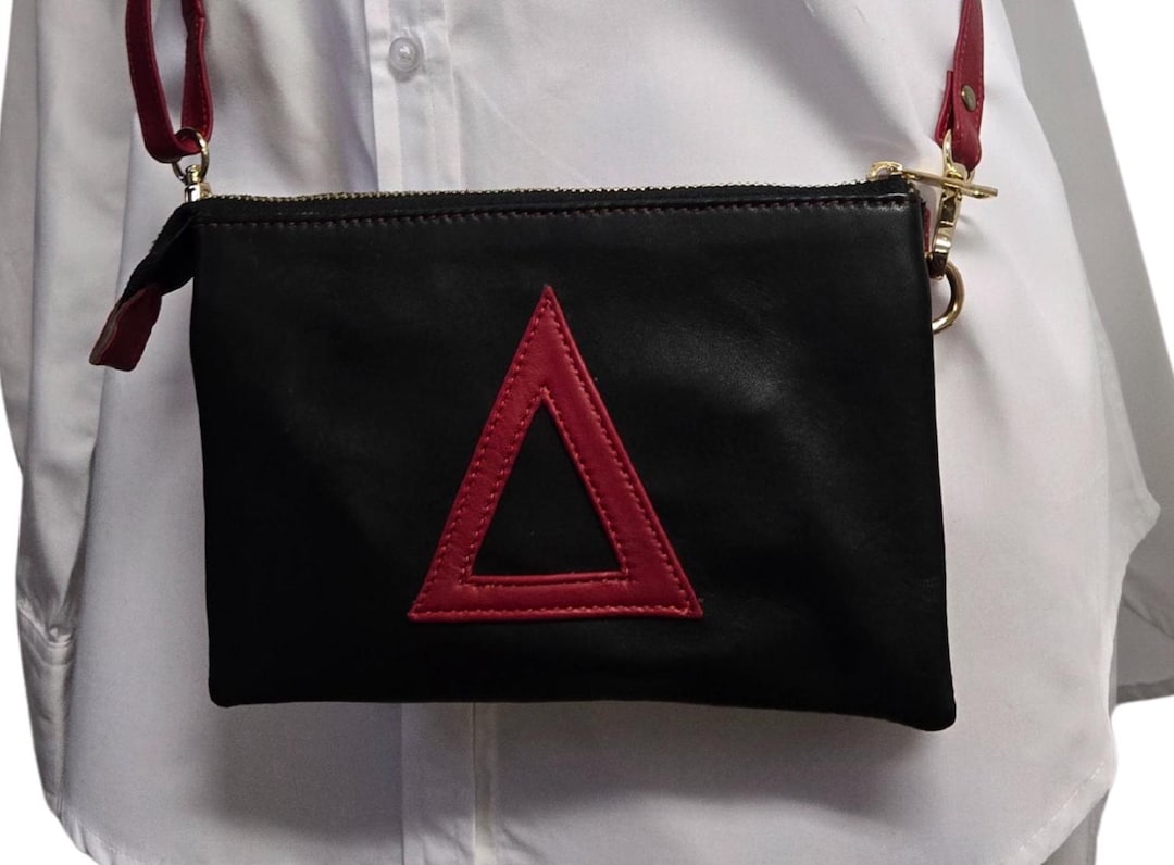 Delta Sigma Theta (ΔΣΘ) 100% Genuine Cowhide Leather Sling Purse DST ...