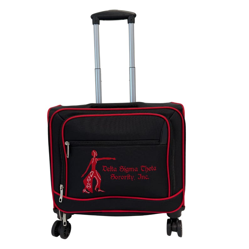 Delta Sigma Theta Laptop Trolley Bag: Red & Black Sorority Travel ...