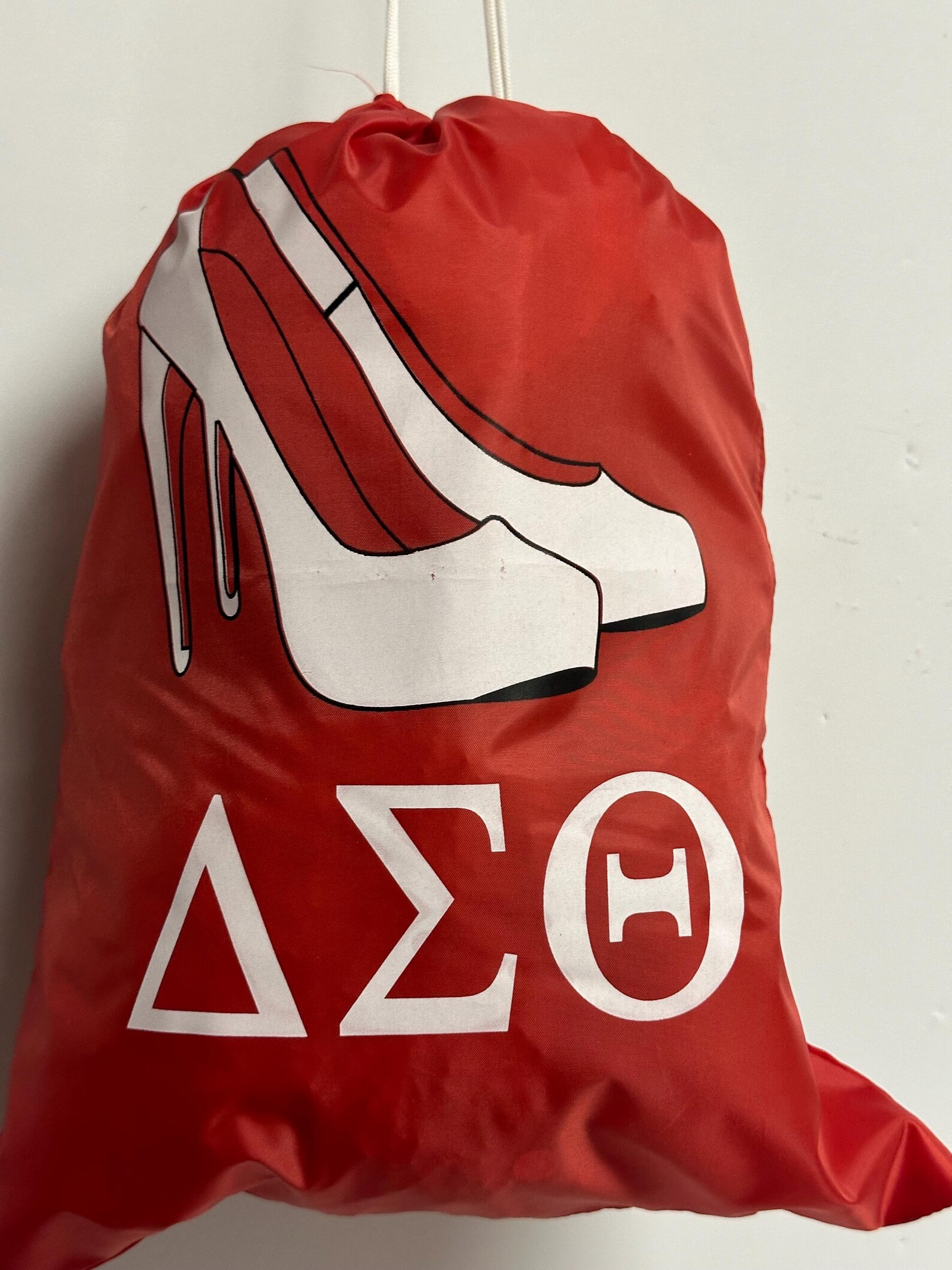 Delta Sigma Theta ΔΣΘ Sorority Shoe Bag Sandals Print on Front Red ...